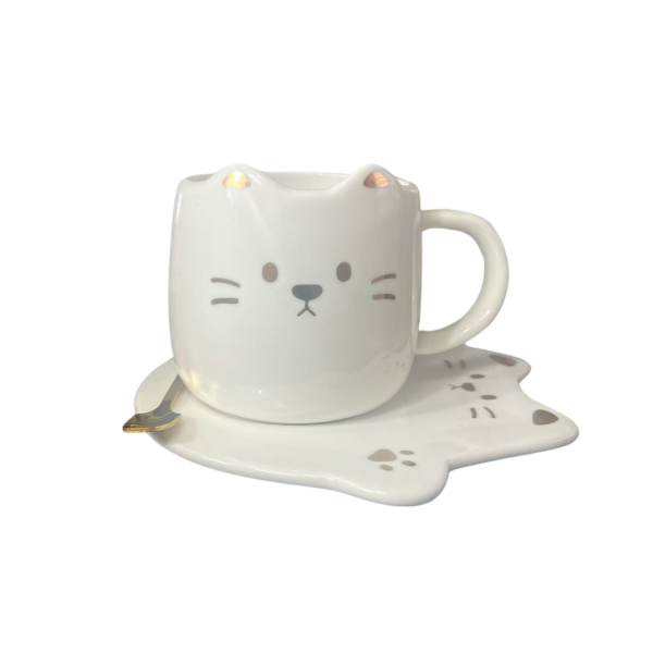 Tazon diseño gato con plato – Productos papeleria kawaii al por mayor ...